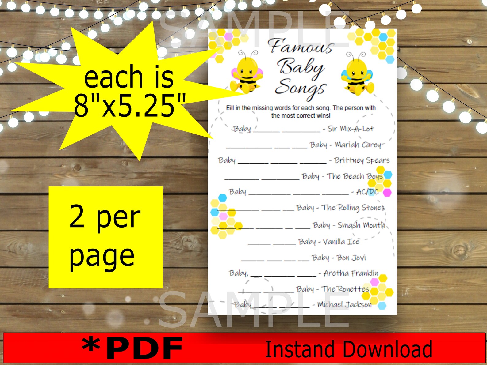 PDF Baby Reveal Games. Baby Bee Party Game. What Will Baby | Etsy