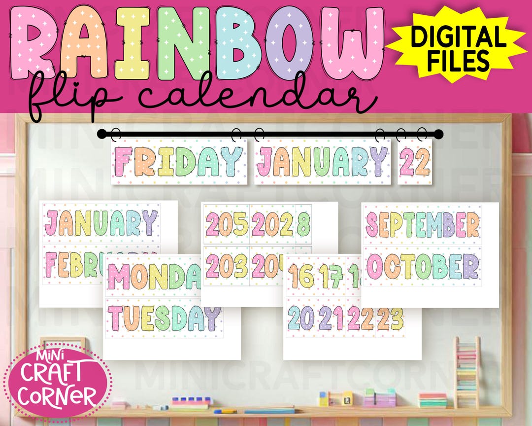 Digital Teacher Flip Calendar – Classroom Calendar for Morning Meetings ...