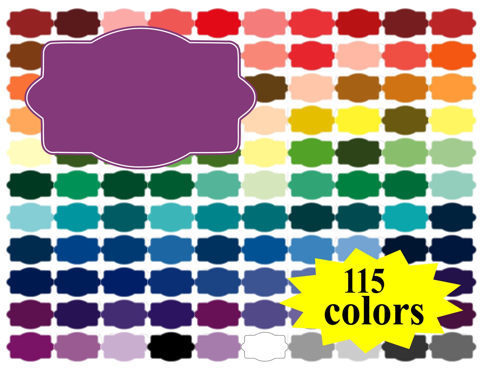 DIGITAL Plaques 100 Colors / PNG Plaques / PNG Rainbow Frames | Etsy