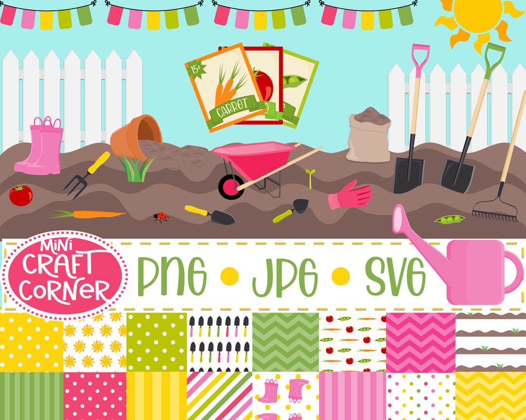 DIGITAL Gardening Clipart / Gardening SVG / Vegetable SVG / Garden ...