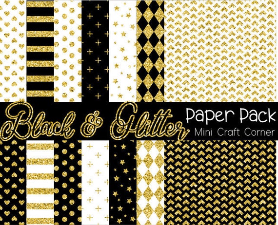 Gold and Black Digital Paper / Digital Paper Gold / Black Gold - Etsy