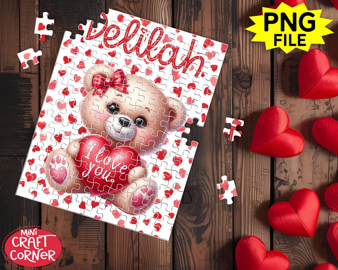 DIGITAL Sublimation Valentines Puzzle Design / Sublimation Puzzle PNG ...