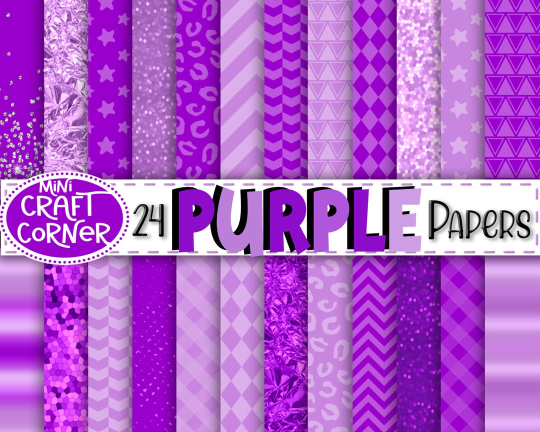 Purple Digital Paper / Digital Paper Purple / Purple Glitter Paper ...