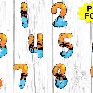 DIGITAL Sunset Letters / Beach Letters PNG / Sublimation Beach Letters ...