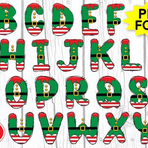 DIGITAL Christmas Alphabet / Christmas Letters / Christmas Font ...