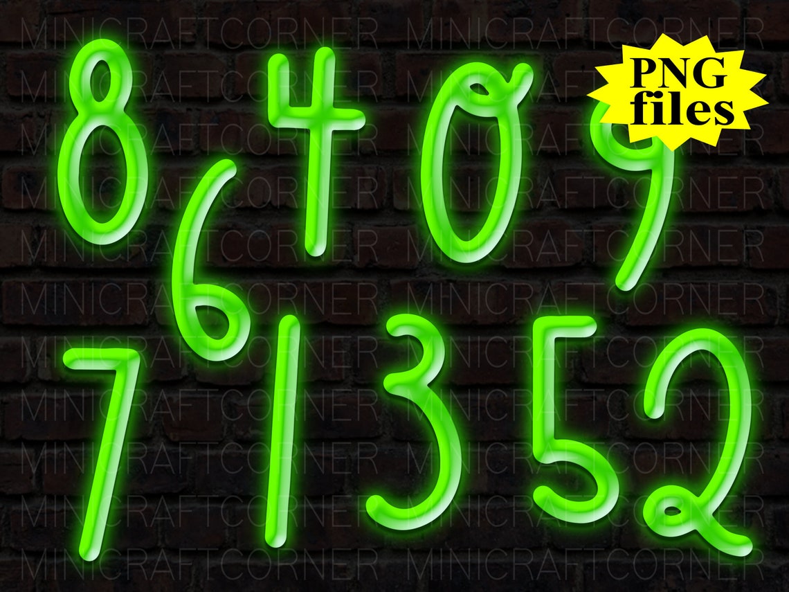DIGITAL Green Neon Letters / Neon Letters PNG / PNG Letters / - Etsy
