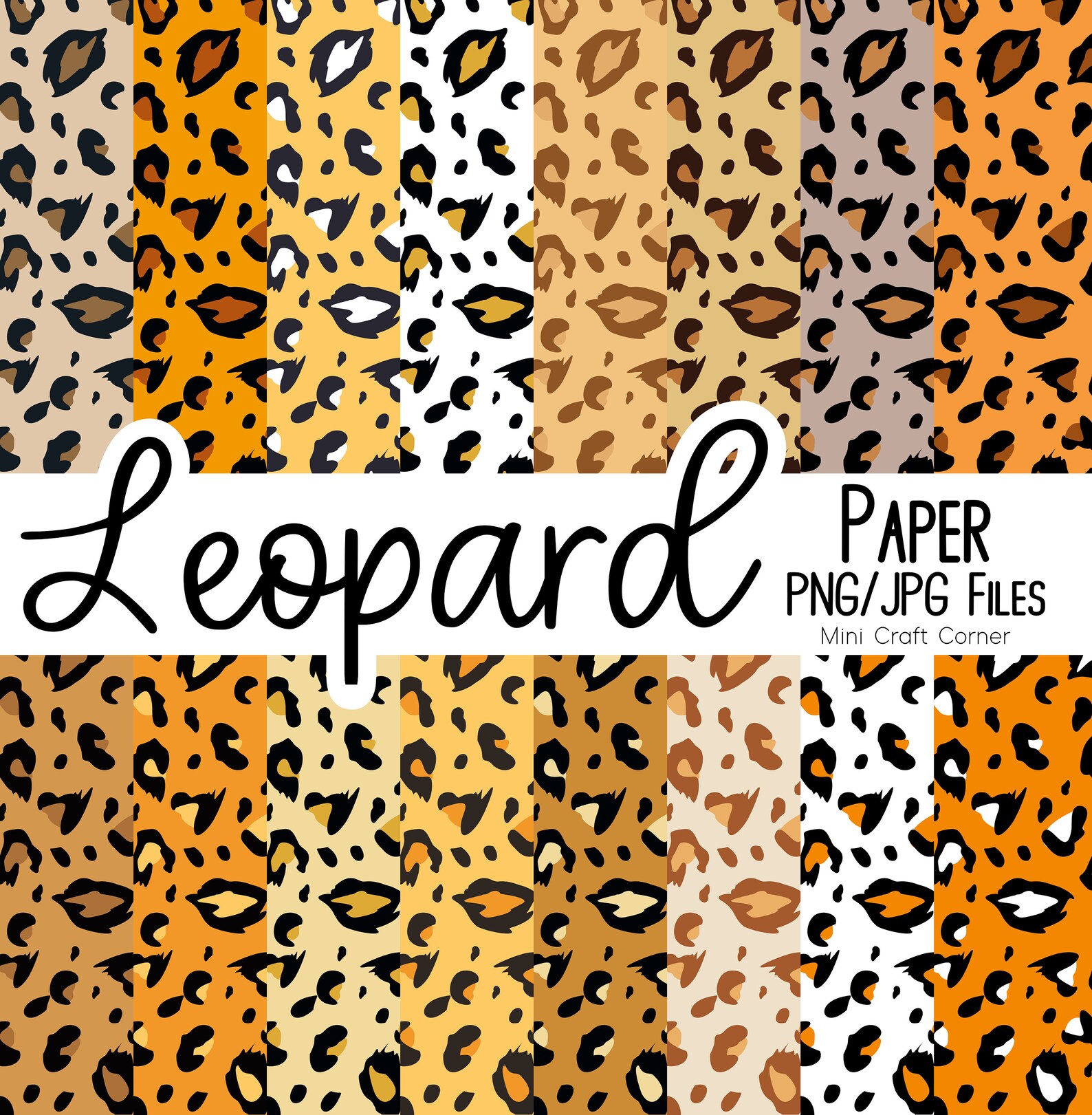 DIGITAL Leopard Paper Pack / Digital Paper / Leopard Paper / | Etsy