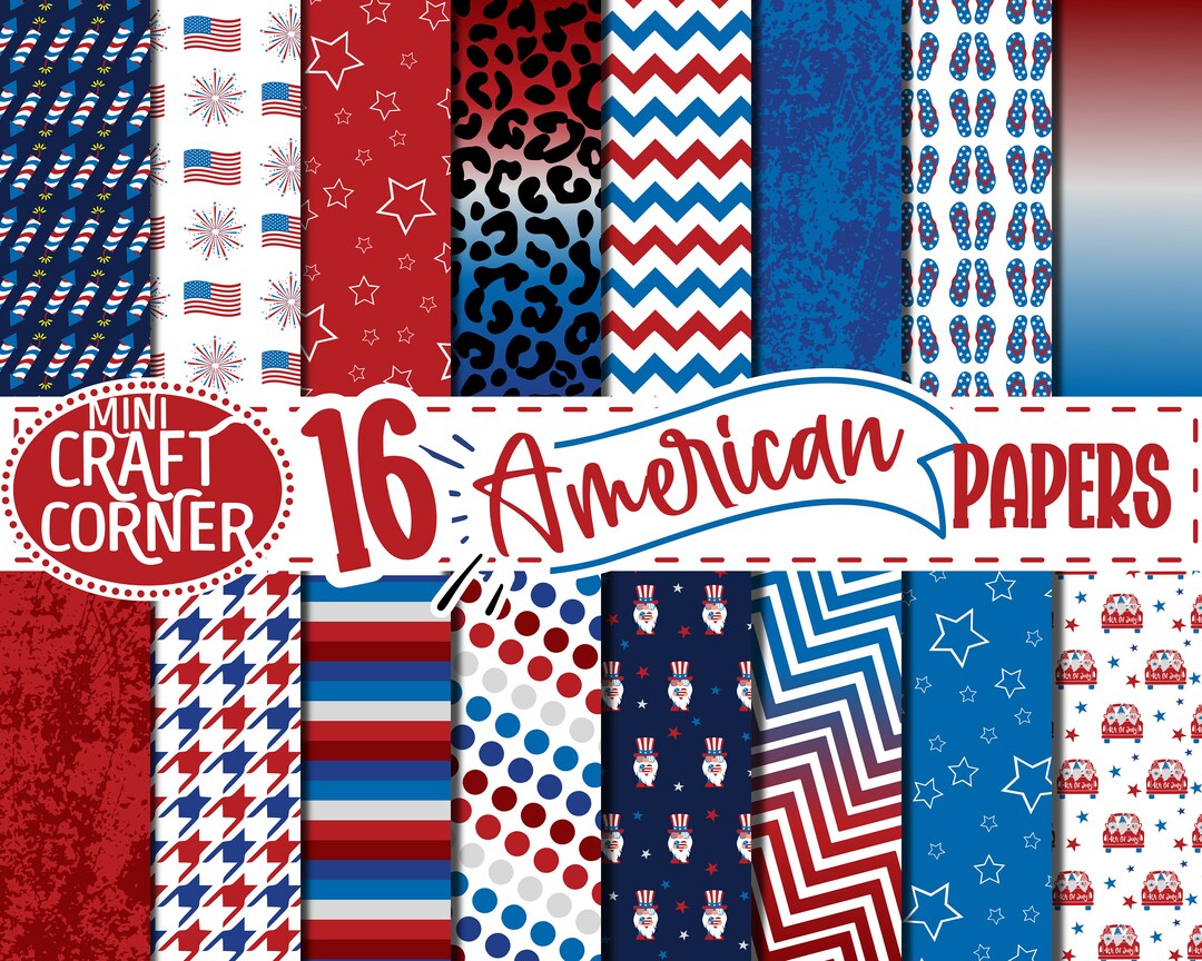 DIGITAL Fourth of July Paper Pack / Digital Paper / Fourth of July ...