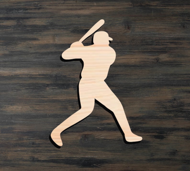 Baseball Player Wooden Cutout Wall Decoration / Baseball Wooden Cutout ...