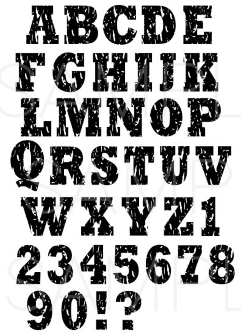 Distressed Font and SVG/ Grunge Font/ Grunge Letters/ Distressed ...
