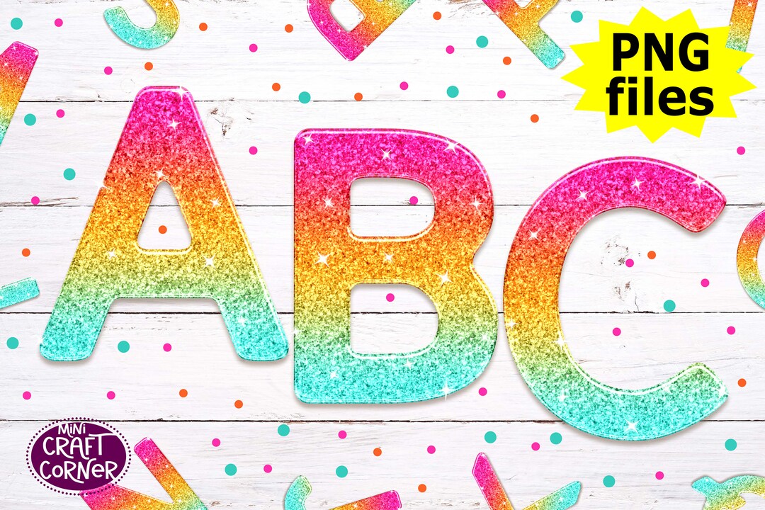 DIGITAL Pink Glitter Letters / Pink Letters PNG / Letters PNG ...