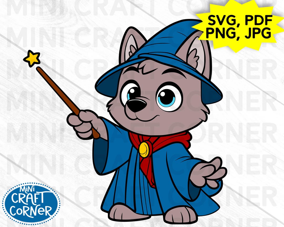 DIGITAL Wolf Wizard Clipart / Wizard Clipart / Wizard Birthday / Wolf ...