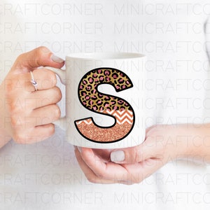 DIGITAL Rose Gold Print Letters / Cheetah Letter PNG / Letters PNG ...