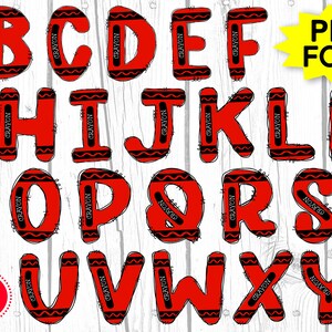 DIGITAL Crayon Alphabet / Crayon Letters / Crayon Font / Crayon PNG ...