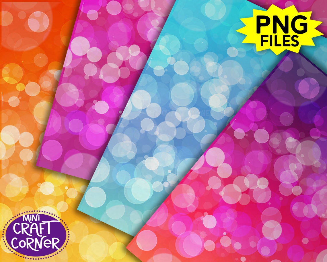 DIGITAL Bokeh Paper / Bokeh Digital Paper / Colorful Bokeh / Pastel ...