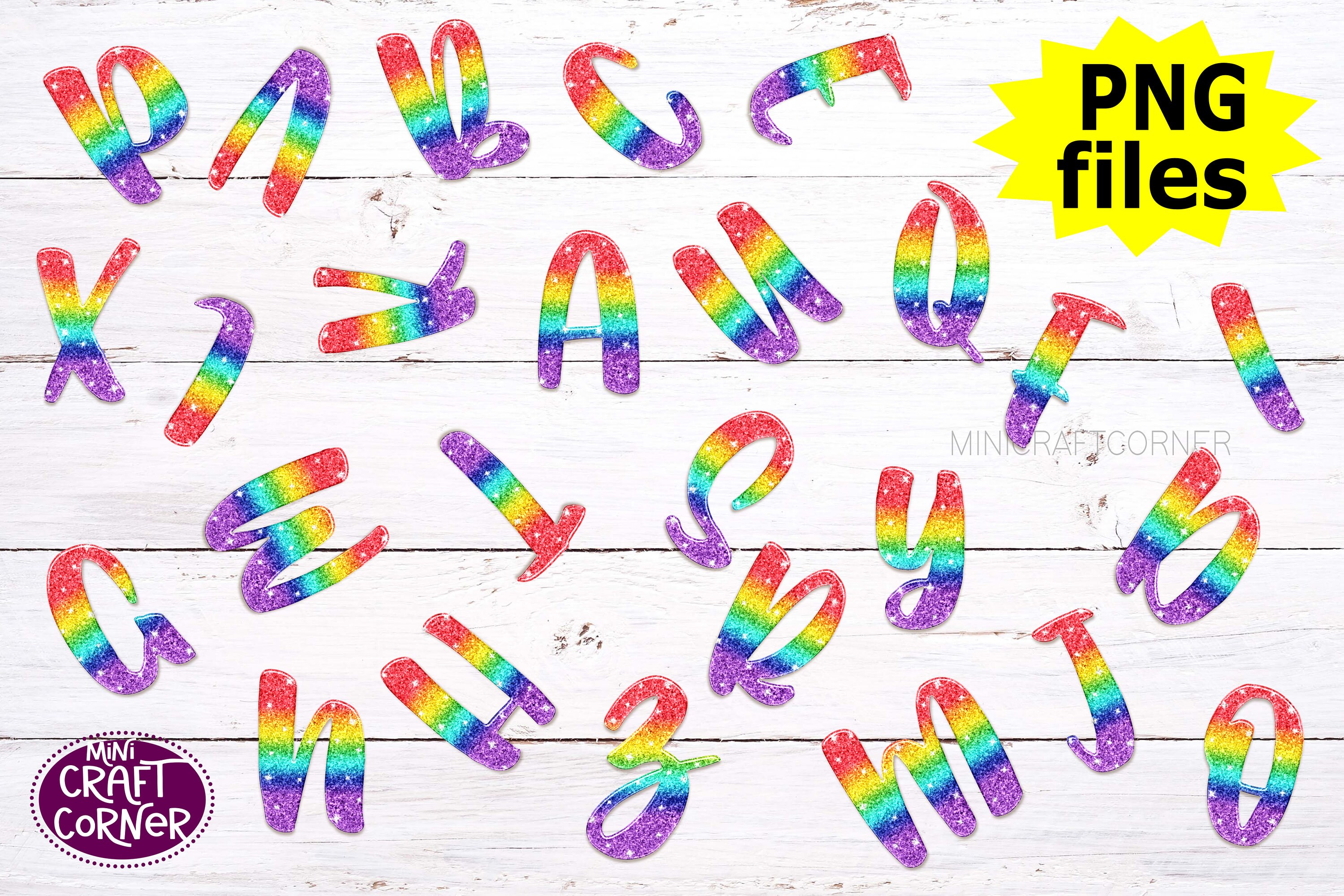 DIGITAL Rainbow Glitter Letters / Rainbow Letters PNG / - Etsy