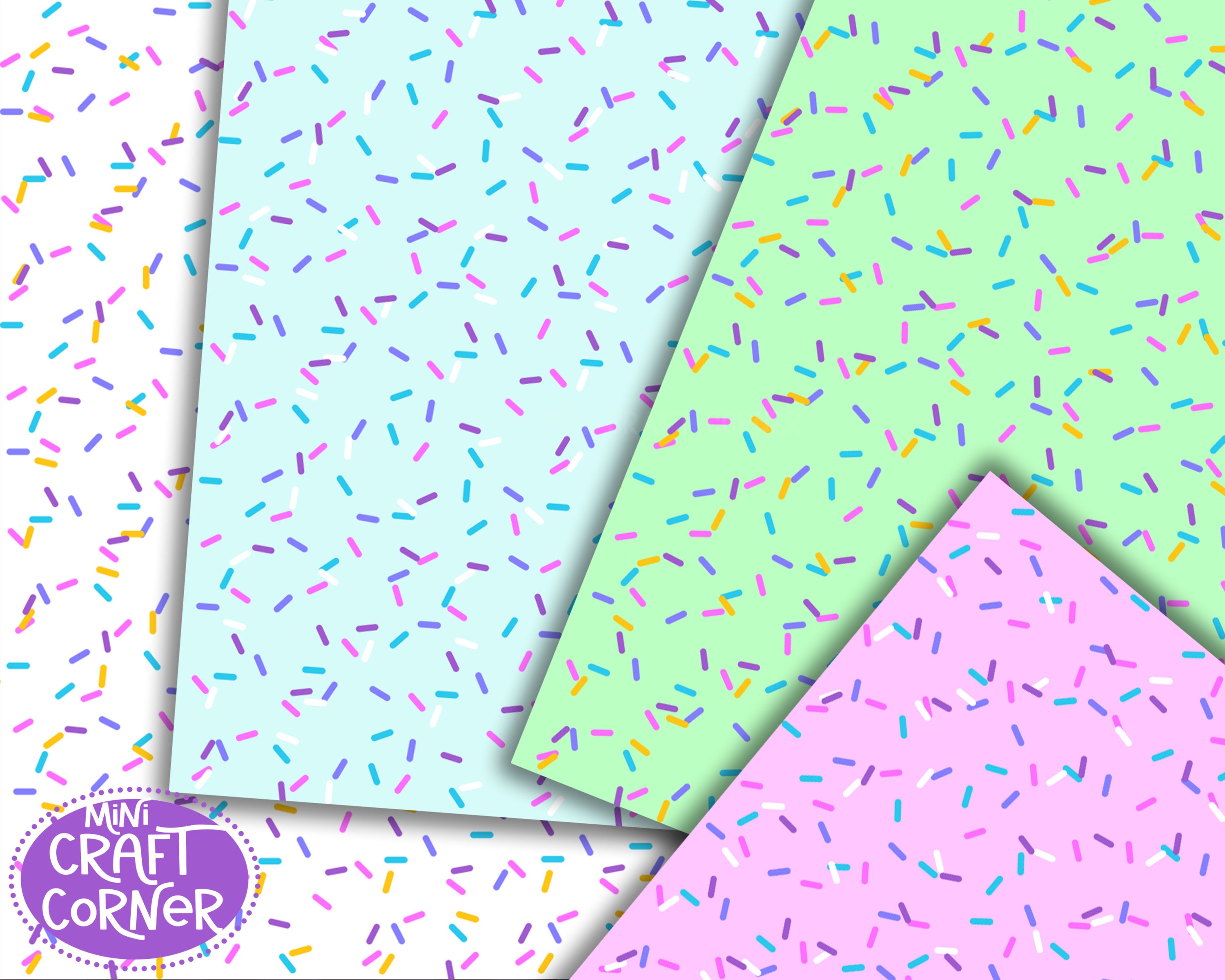 Sprinkle Digital Paper Pack / Digital Paper / Ice Cream Paper ...