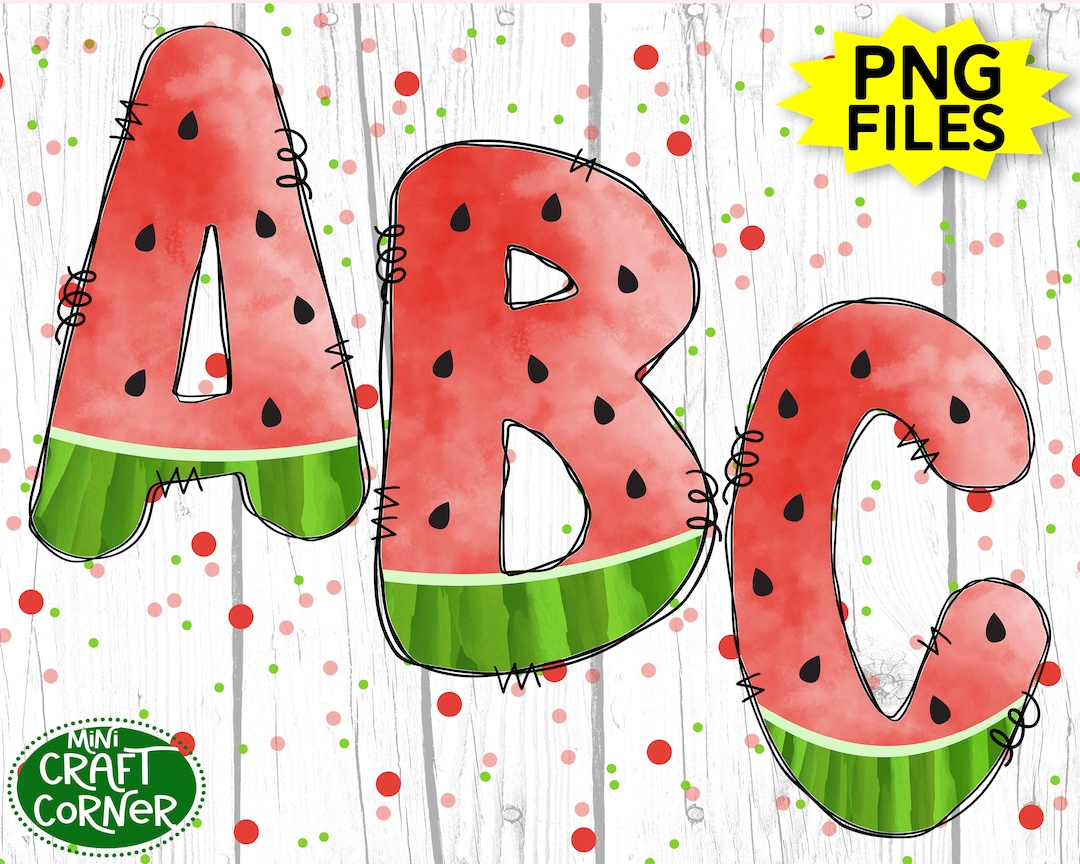 DIGITAL Watermelon Letters / Watermelon Letters PNG / Sublimation ...