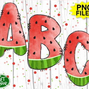 DIGITAL Watermelon Letters / Watermelon Letters PNG / Sublimation ...