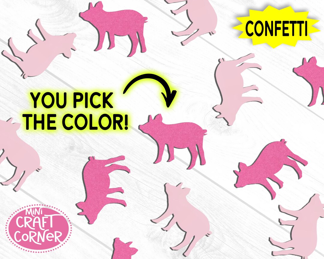 Pig Confetti / Pig Die Cuts / Pig Party / Barnyard Party / Barnyard ...