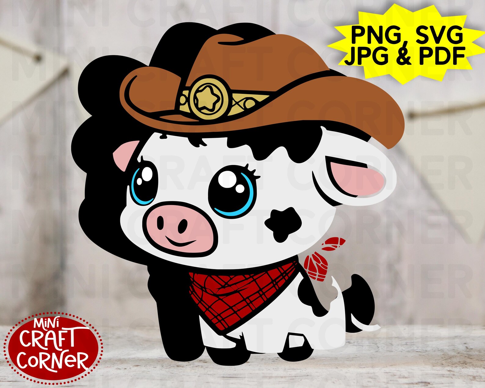 DIGITAL Cow Clipart / Cow Sitting / Cute Cow Clipart / Baby Cow Clipart ...