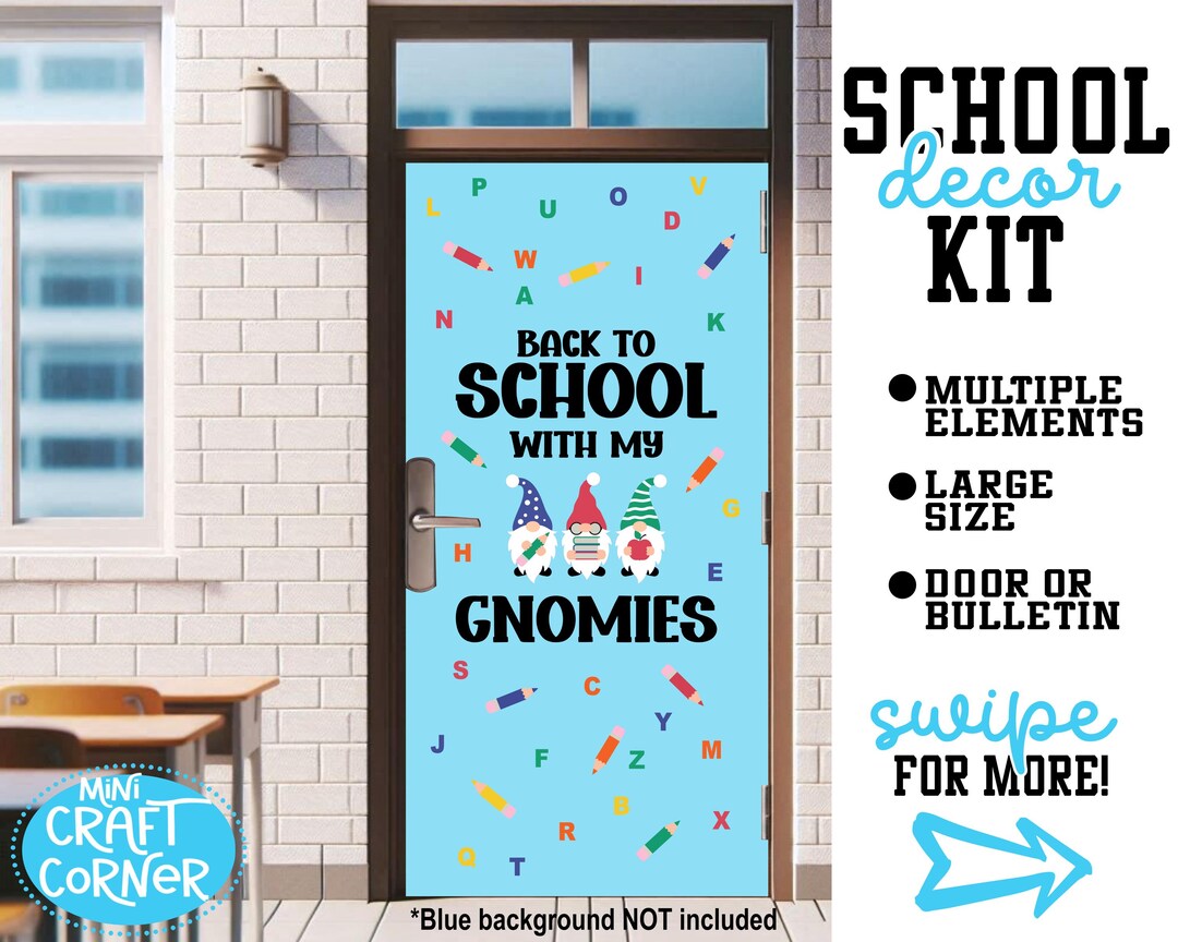 Back to School With My Gnomies Door Kit | Precut Classroom Decor for ...