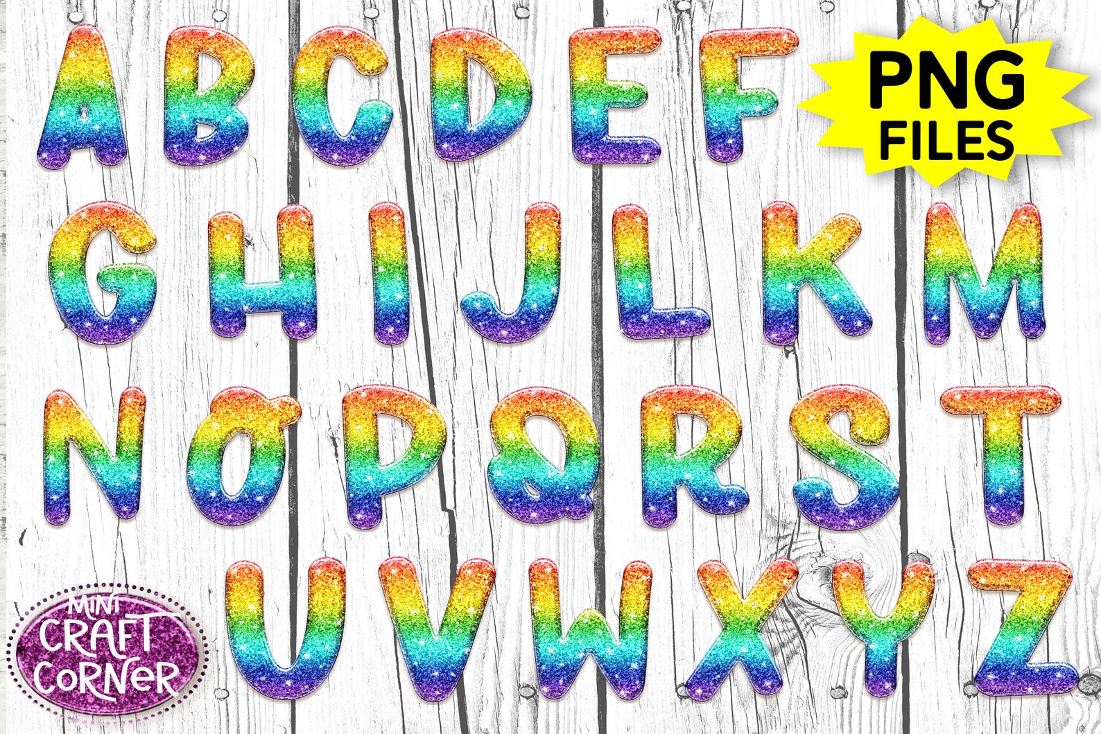DIGITAL Rainbow Glitter Letters / Rainbow Letters PNG / - Etsy