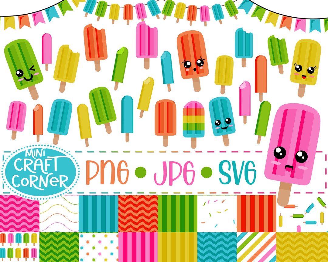 DIGITAL Popsicle Clipart / Popsicle SVG / Summer SVG / Ice Cream Party ...