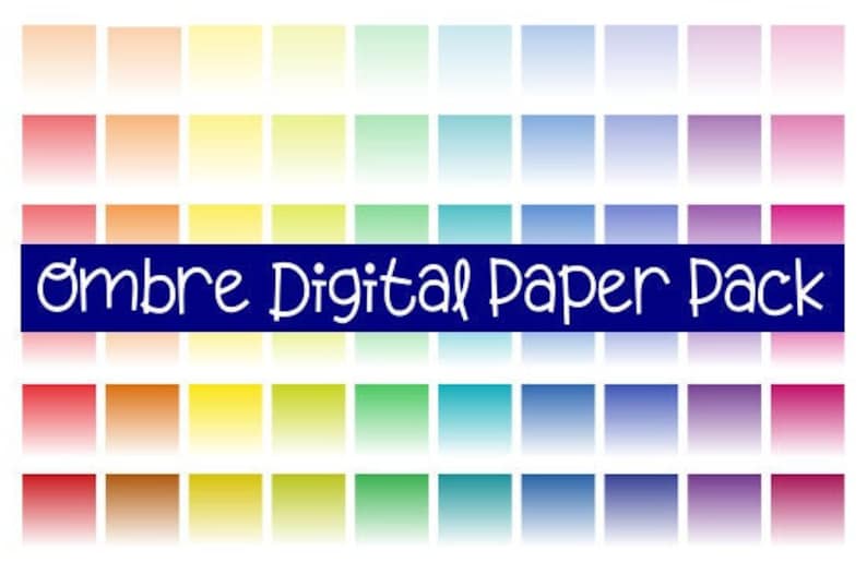 Ombre Digital Paper Pack / Digital Paper / Ombre Paper / | Etsy