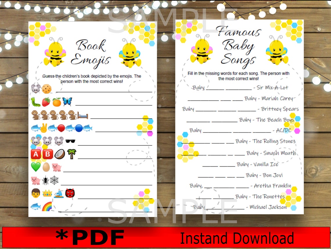 PDF Baby Reveal Games. Baby Bee Party Game. What Will Baby - Etsy