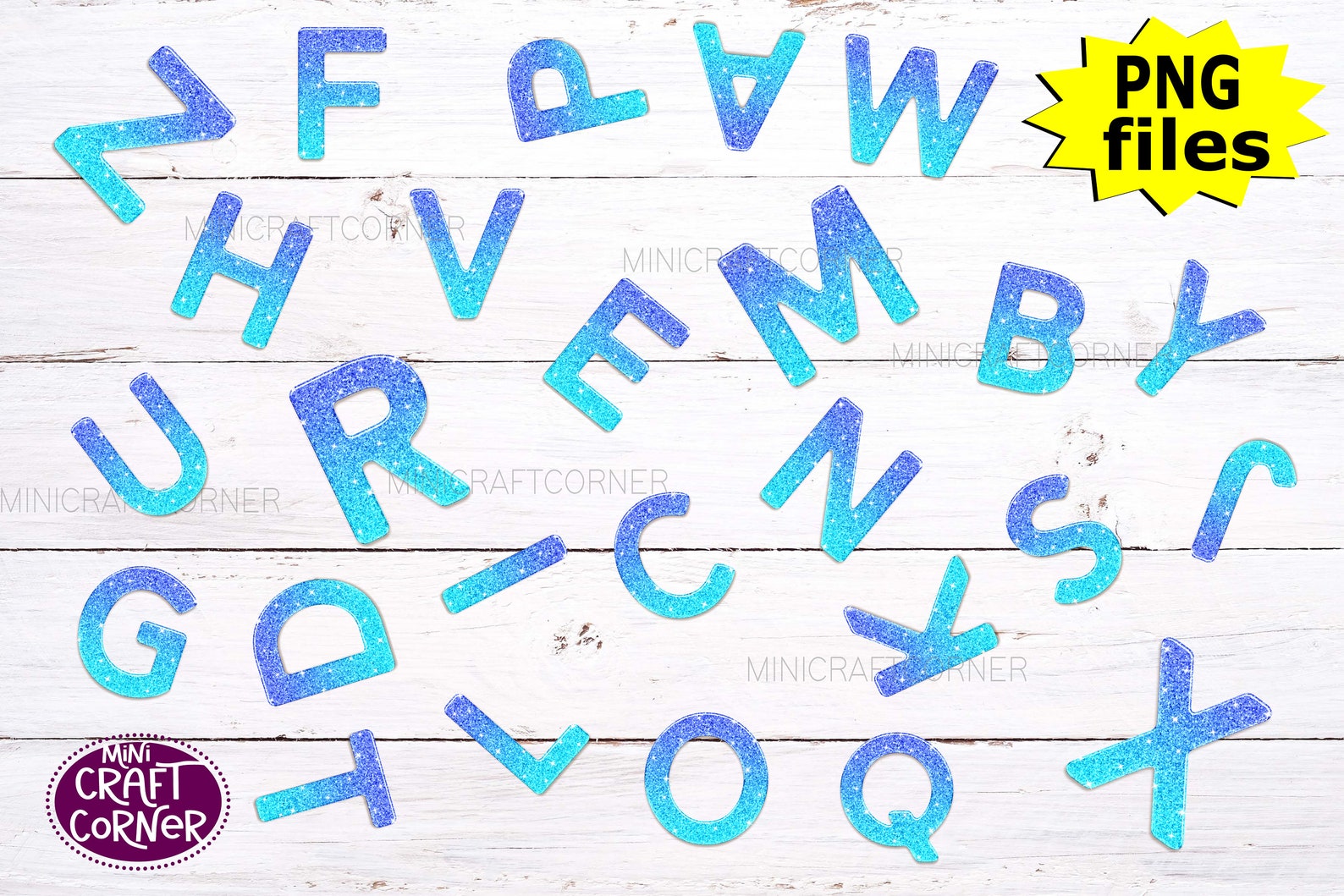 DIGITAL Blue Glitter Letters / Blue Letters PNG / Letters PNG - Etsy