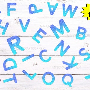 DIGITAL Blue Glitter Letters / Blue Letters PNG / Letters PNG ...