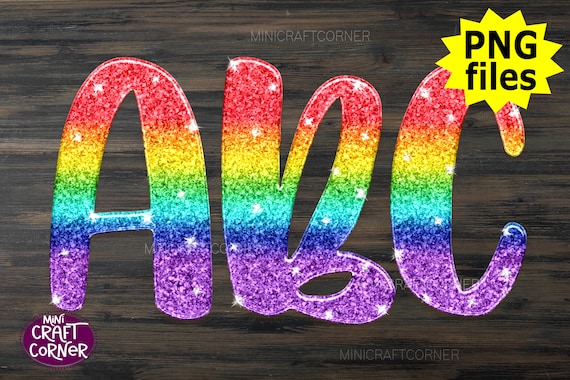 DIGITAL Rainbow Letters Rainbow Letters PNG Letters PNG Sublimation ...