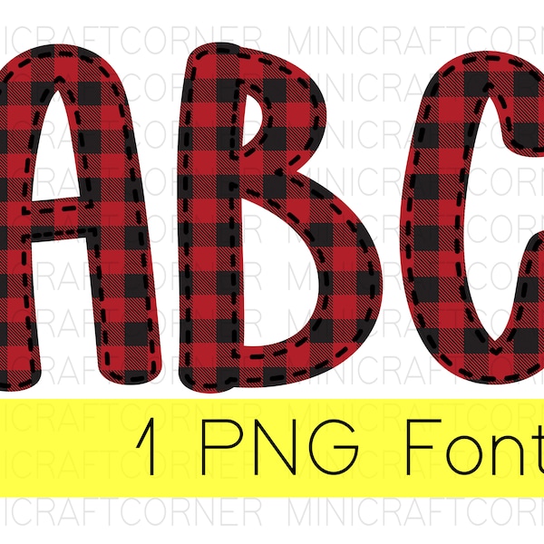 Plaid Letters - Etsy