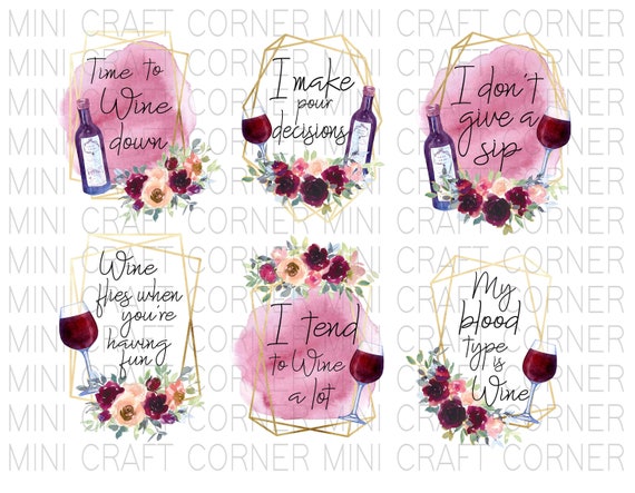 DIGITAL Sublimation Wine Quote Bundle / Wine Wall Art / Funny - Etsy