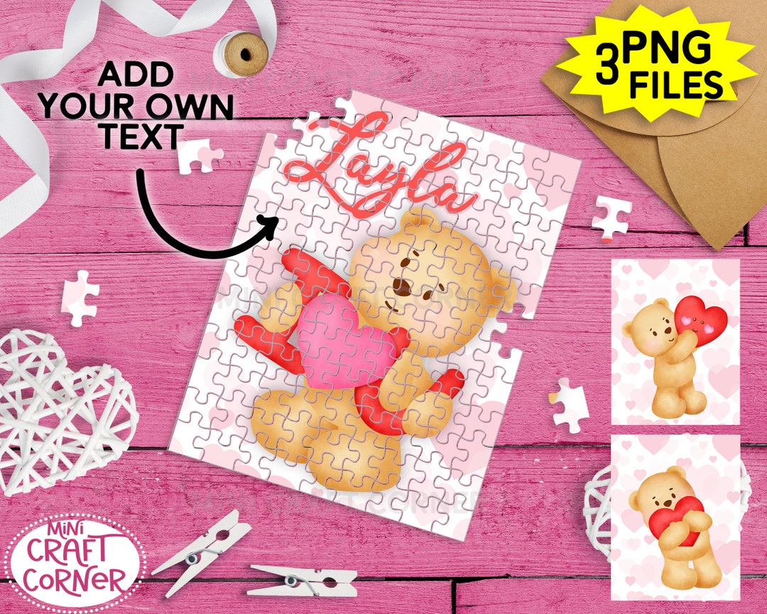 DIGITAL Sublimation Valentines Puzzle Design / Sublimation Puzzle PNG ...