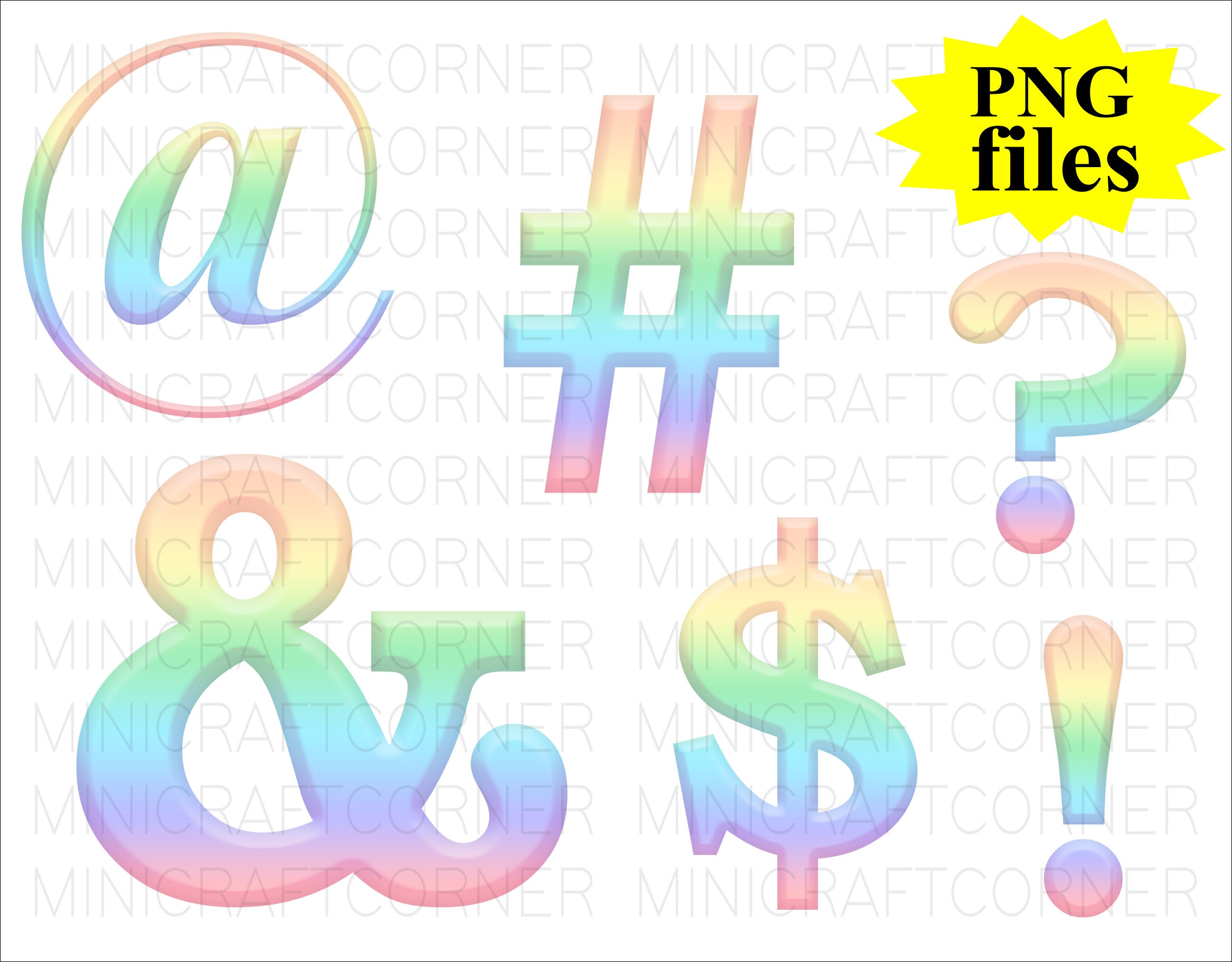 DIGITAL Rainbow Letters / Rainbow Letters PNG / Letters PNG / - Etsy