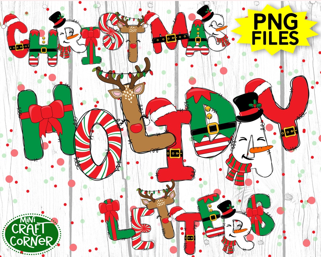 DIGITAL Christmas Alphabet / Christmas Letters / Christmas Font ...