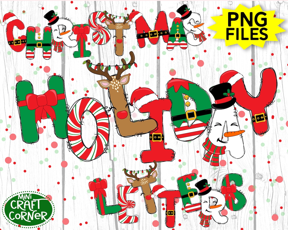 DIGITAL Christmas Alphabet / Christmas Letters / Christmas - Etsy