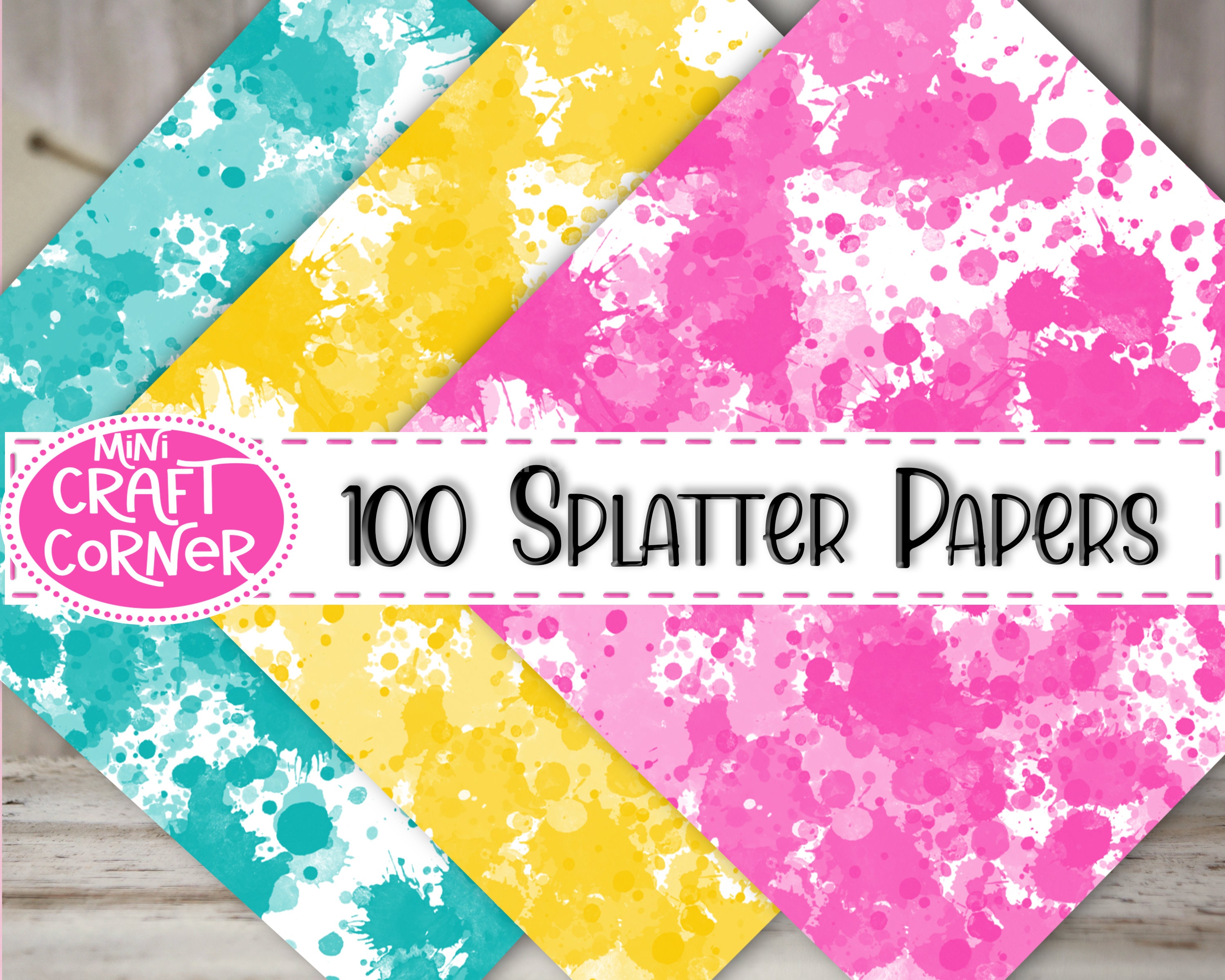 DIGITAL 100 Paint Splotch Papers / Paint Digital Paper / Colorful Paint ...