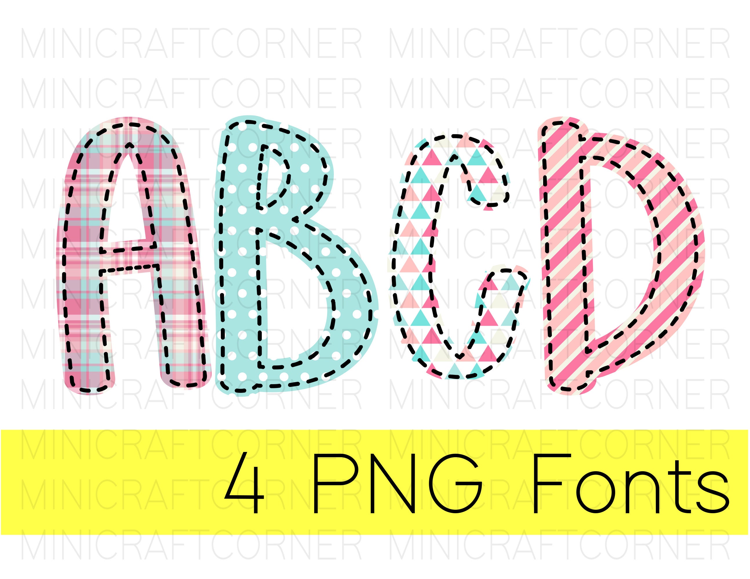 DIGITAL Pink and Turquoise Print Letters / Pink Letter PNG / | Etsy