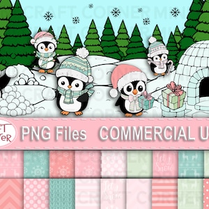 DIGITAL Penguin Clipart / Christmas Clipart Set / Penguin Graphic ...
