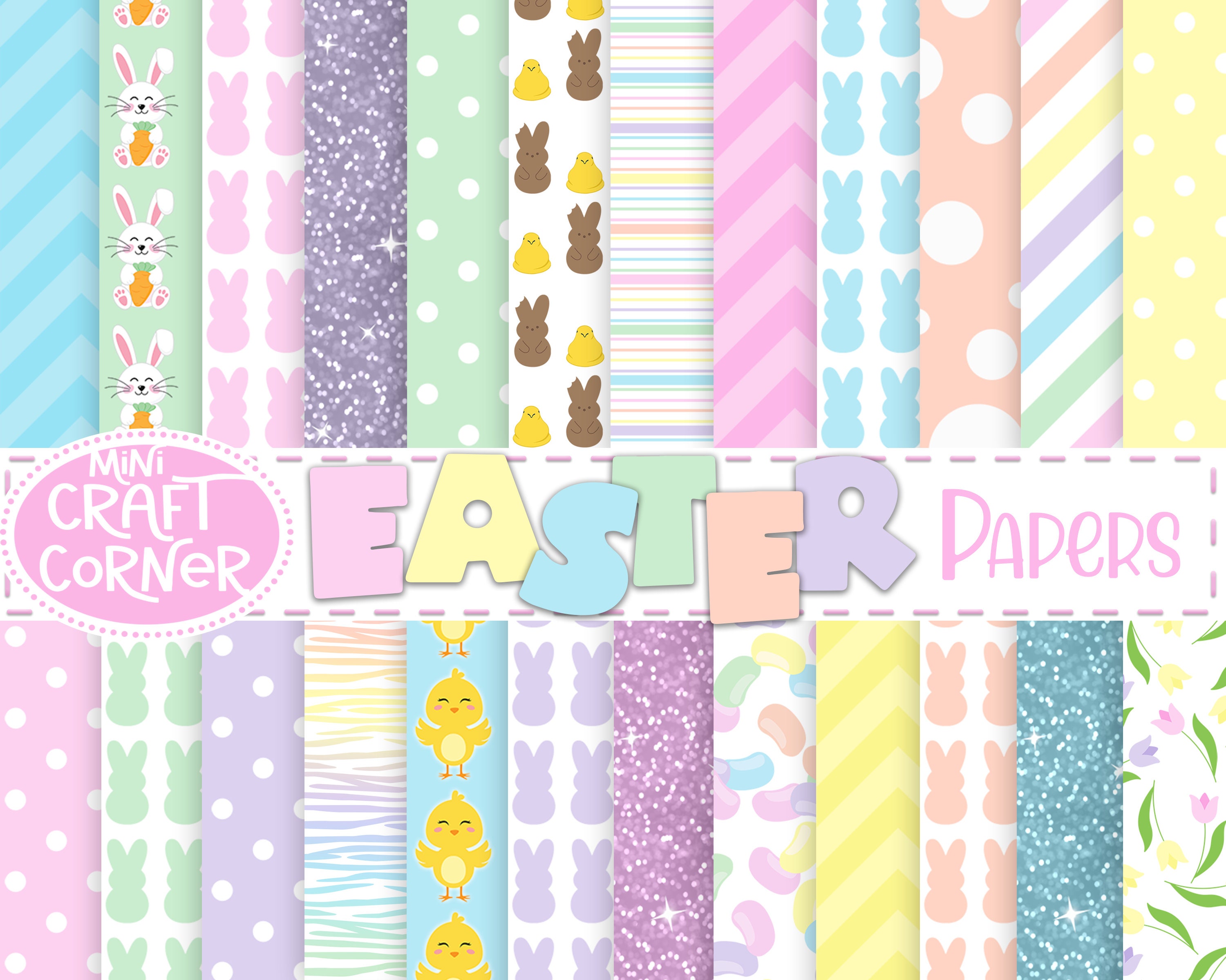 Easter Digital Paper Pack / Spring Digital Paper / Digital Paper ...