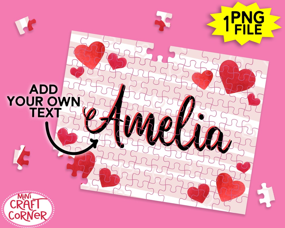 DIGITAL Sublimation Valentines Puzzle Design / Sublimation Puzzle PNG ...