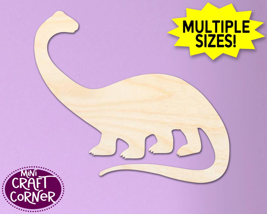 Wooden Dinosaur Cutouts – Unfinished Wood Shapes for Crafts, Kids ...