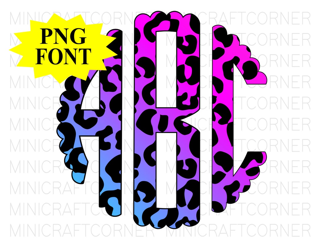 DIGITAL Rainbow Cheetah Sublimation Monogram Letters / Monogram Letters ...