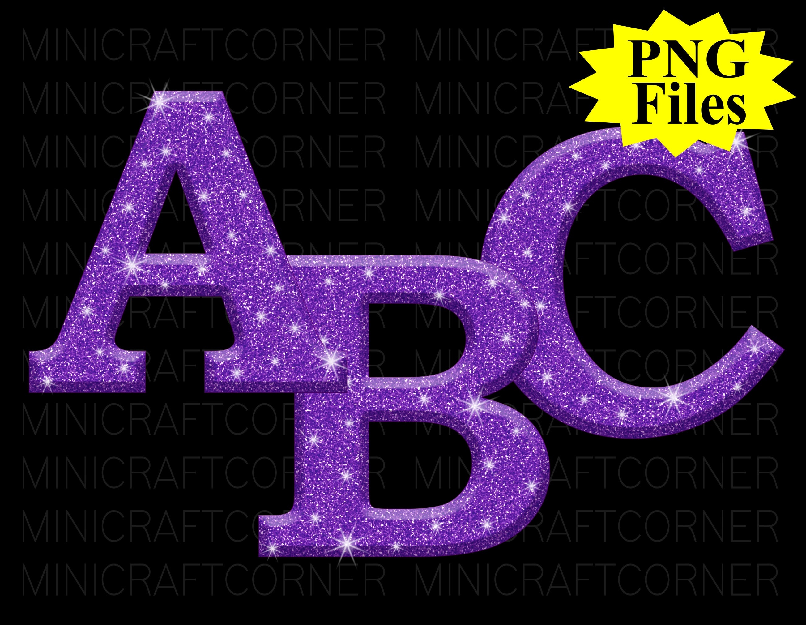 DIGITAL Purple Glitter Letters / Purple Letters PNG / Letters - Etsy