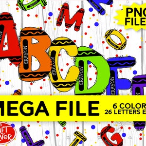DIGITAL Crayon Alphabet / Crayon Letters / Crayon Font / Crayon PNG ...