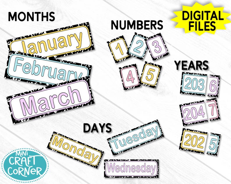 Digital Teacher Flip Calendar – Composition Book Decor, Classroom ...