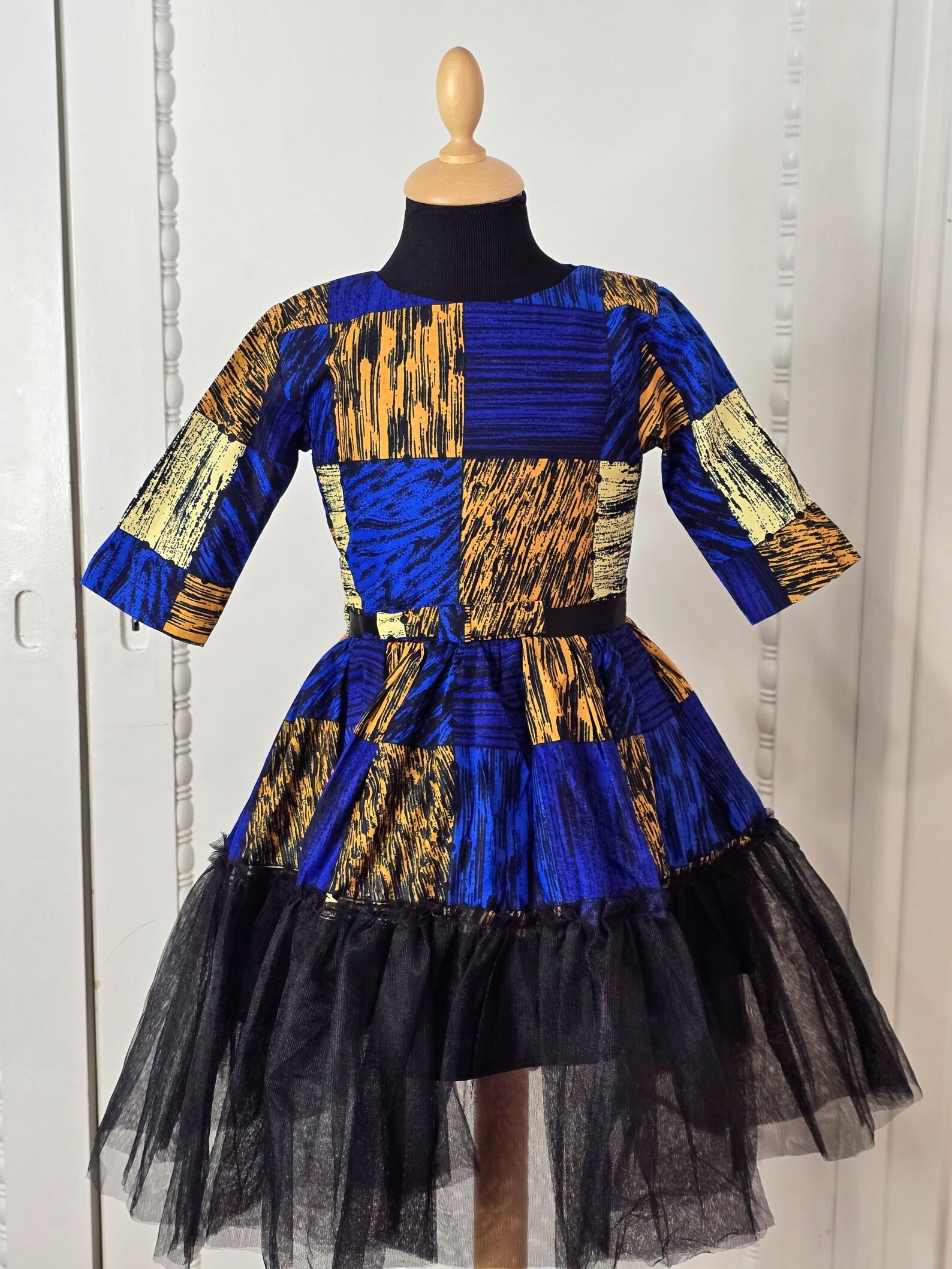 Mima African Fabric Dress | Celebration Dress for Girls | Ankara Flower ...